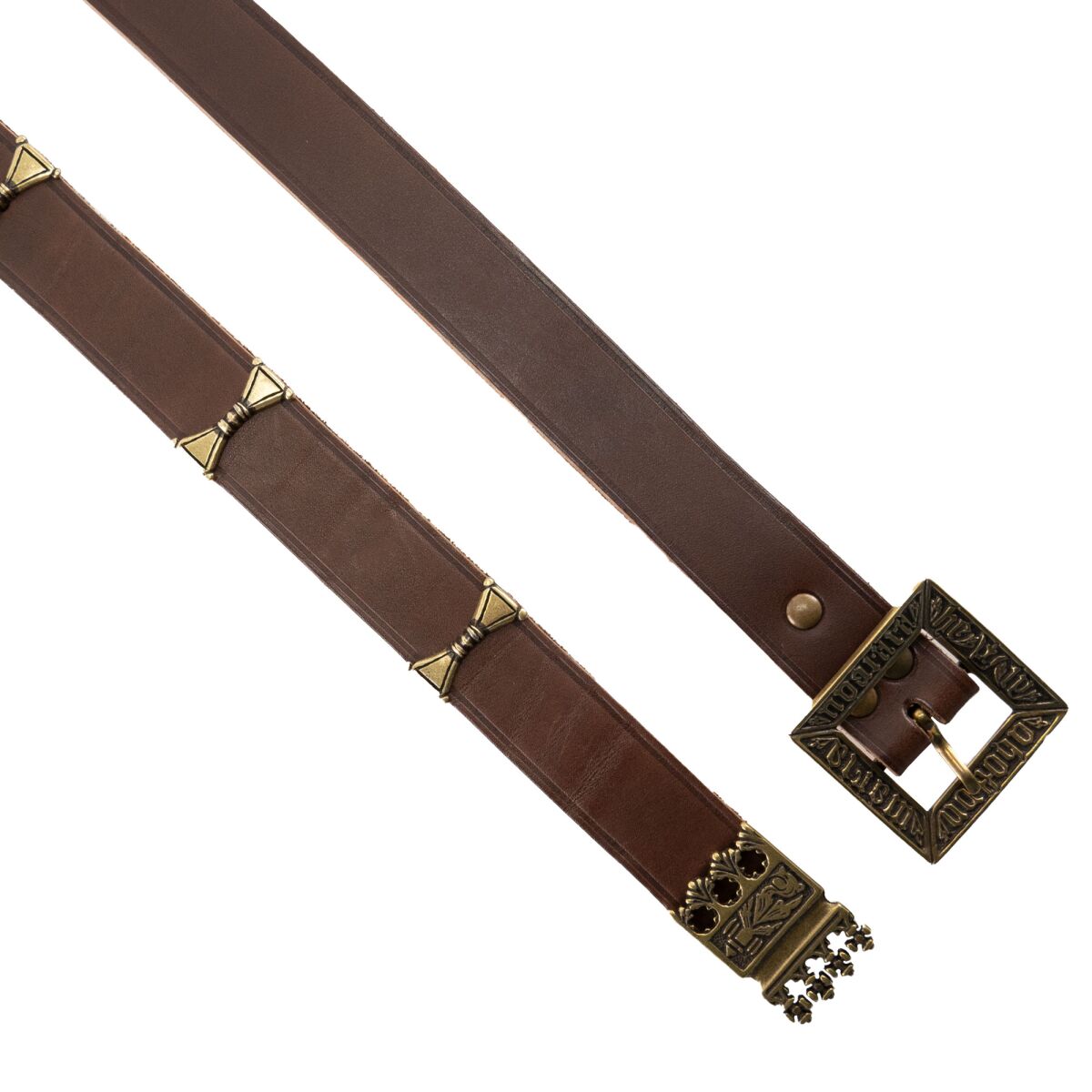 Gürtel Erik mit Beschlägen Braun 160cm