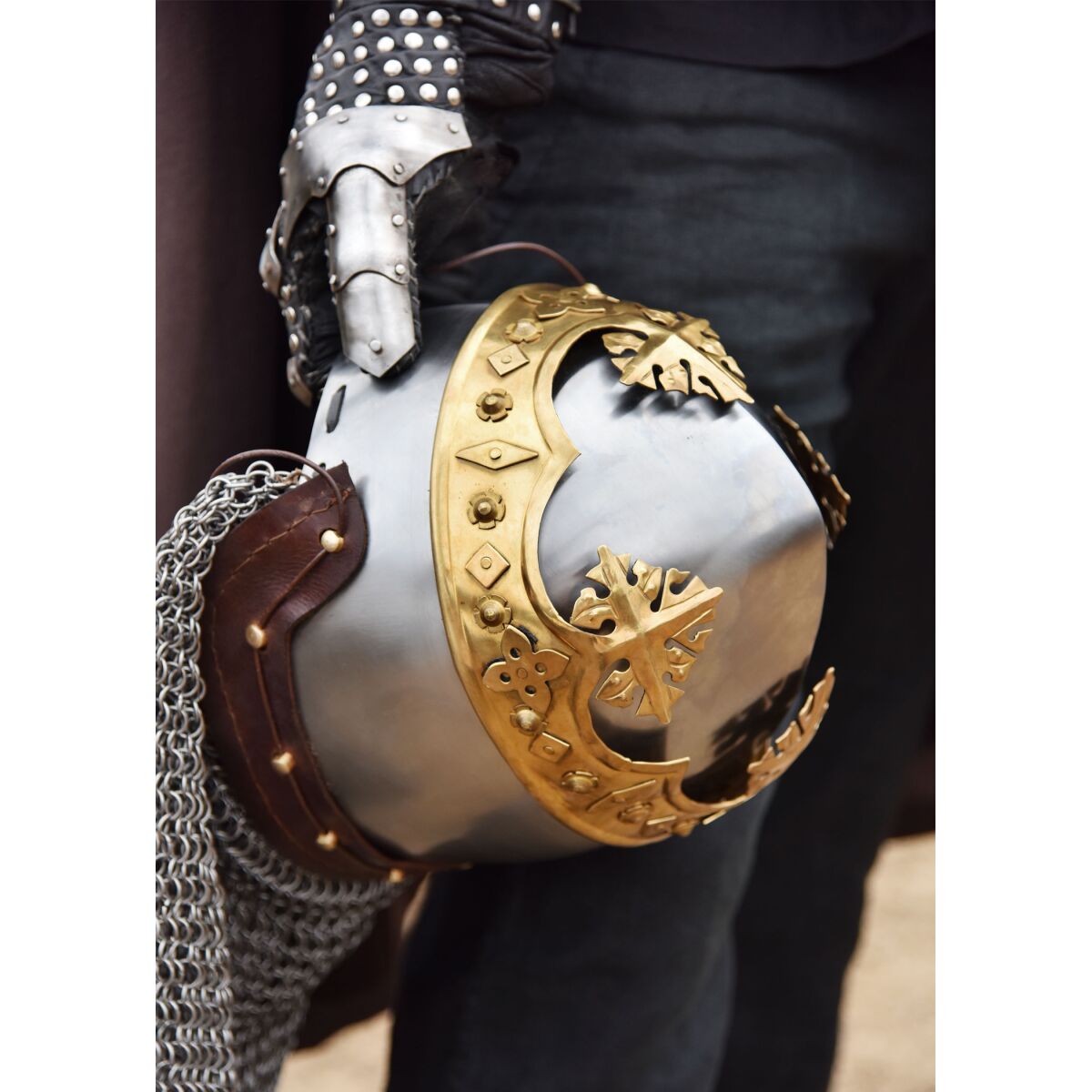 Helm mit Krone und Brünne, Robert Bruce, 1,6 mm Stahl