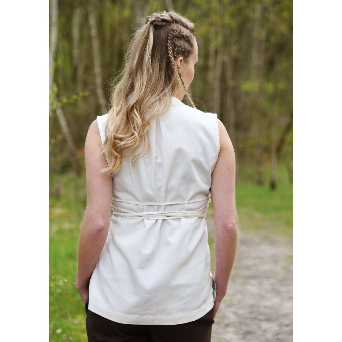 Ärmellose Mittelalter-Bluse natur "Levke"